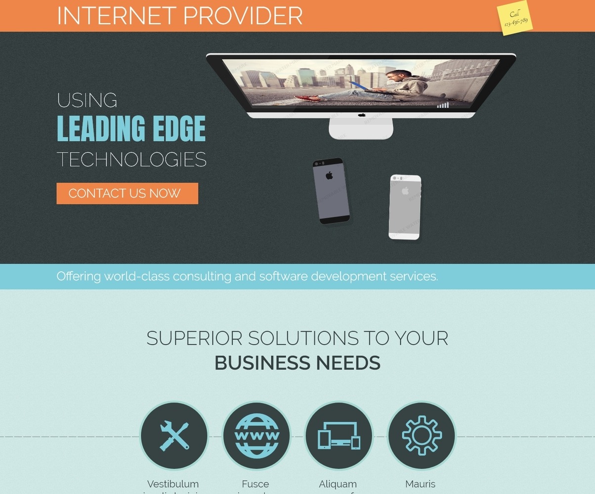 ISP Responsive Landing Page Template #53666
