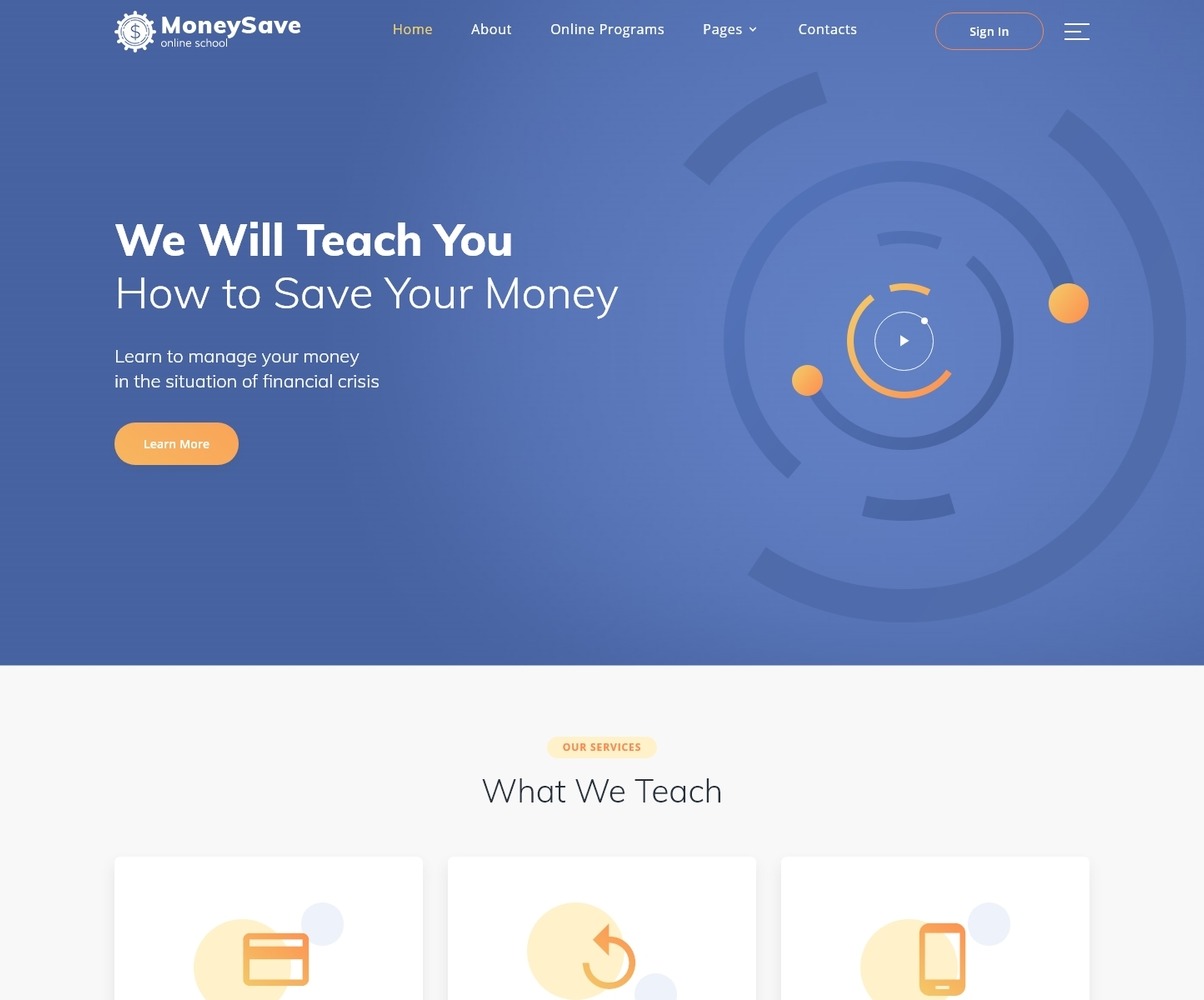 MoneySave Online School HTML5 Template