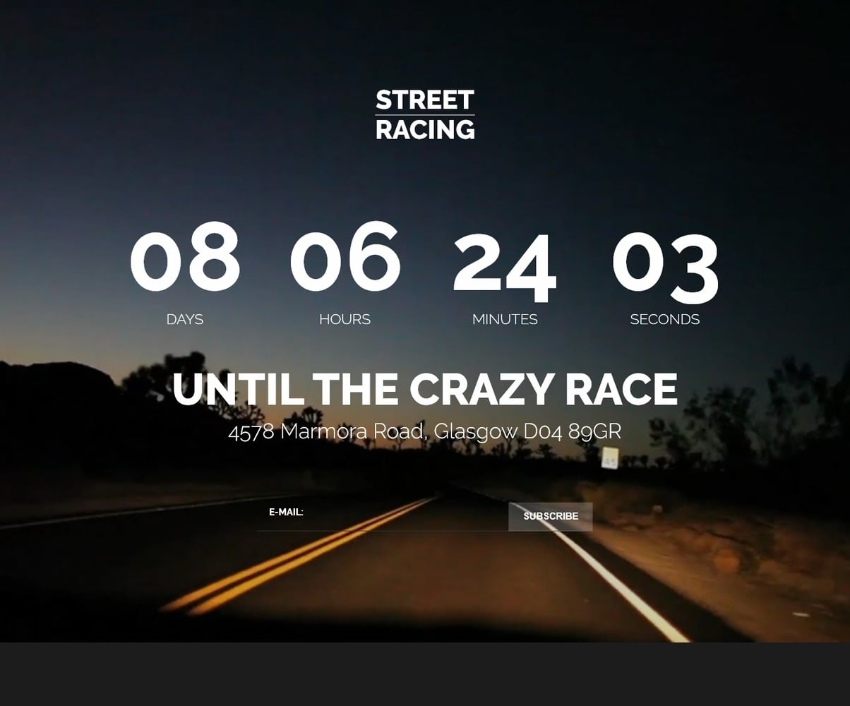 Car Racing Responsive Landing Page Template #53924