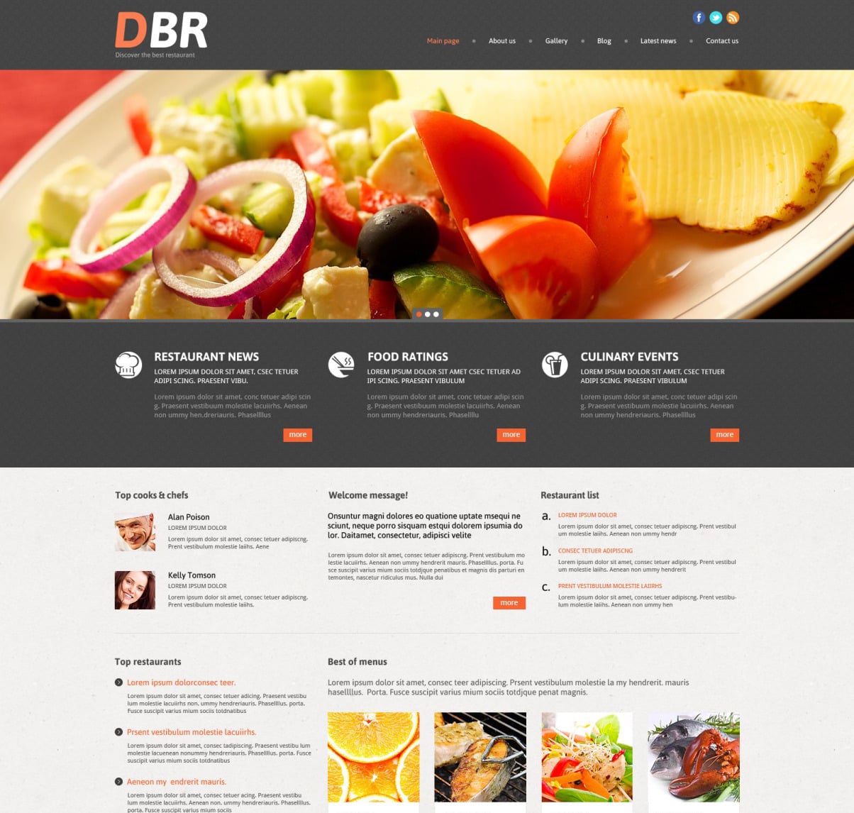 European Restaurant Responsive WordPress Theme #53999