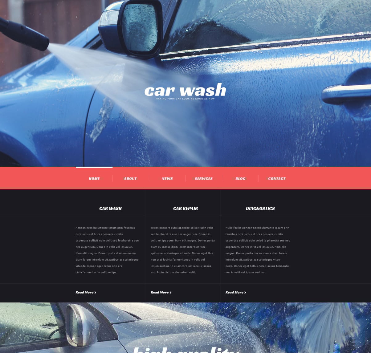Car Wash Responsive WordPress Theme #54042 - TemplateMonster