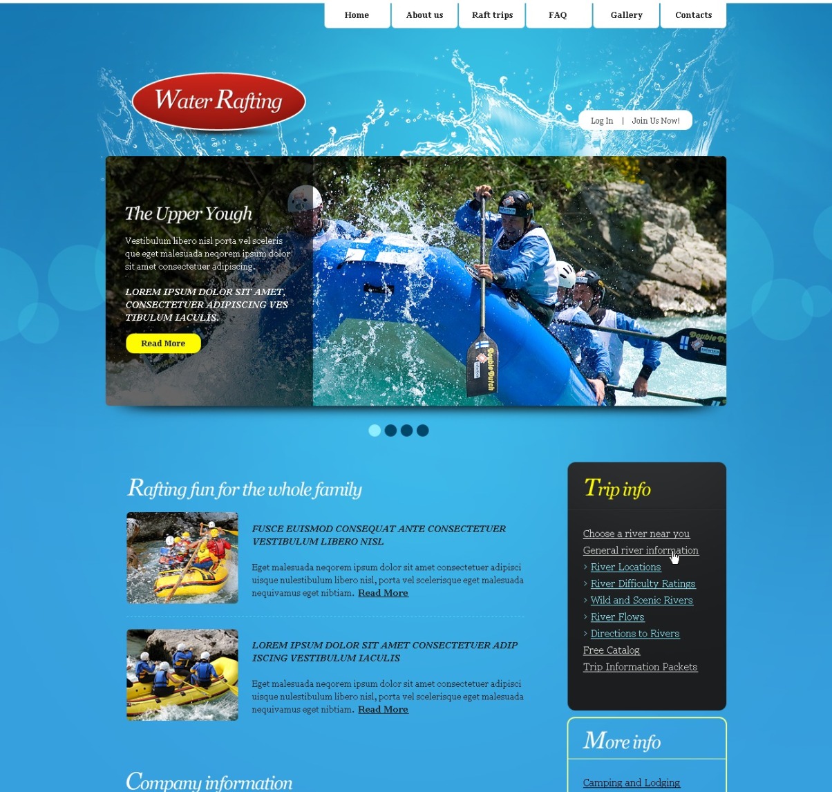 Rafting PSD Template #54185