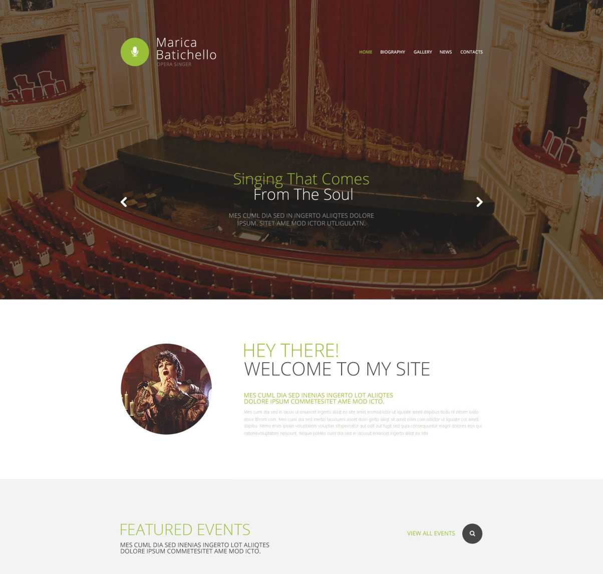 Opera Singer Website Template #54565 - TemplateMonster