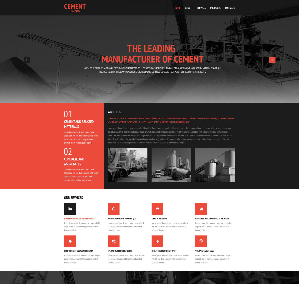 Cement Company Web Template