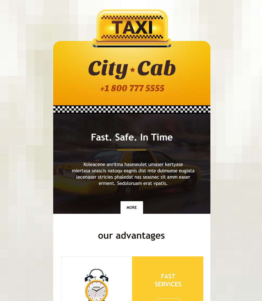 Taxi Responsive Newsletter Template #54614