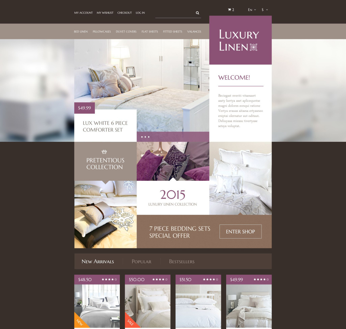 Luxury Linen Store PrestaShop Theme #54743 - TemplateMonster