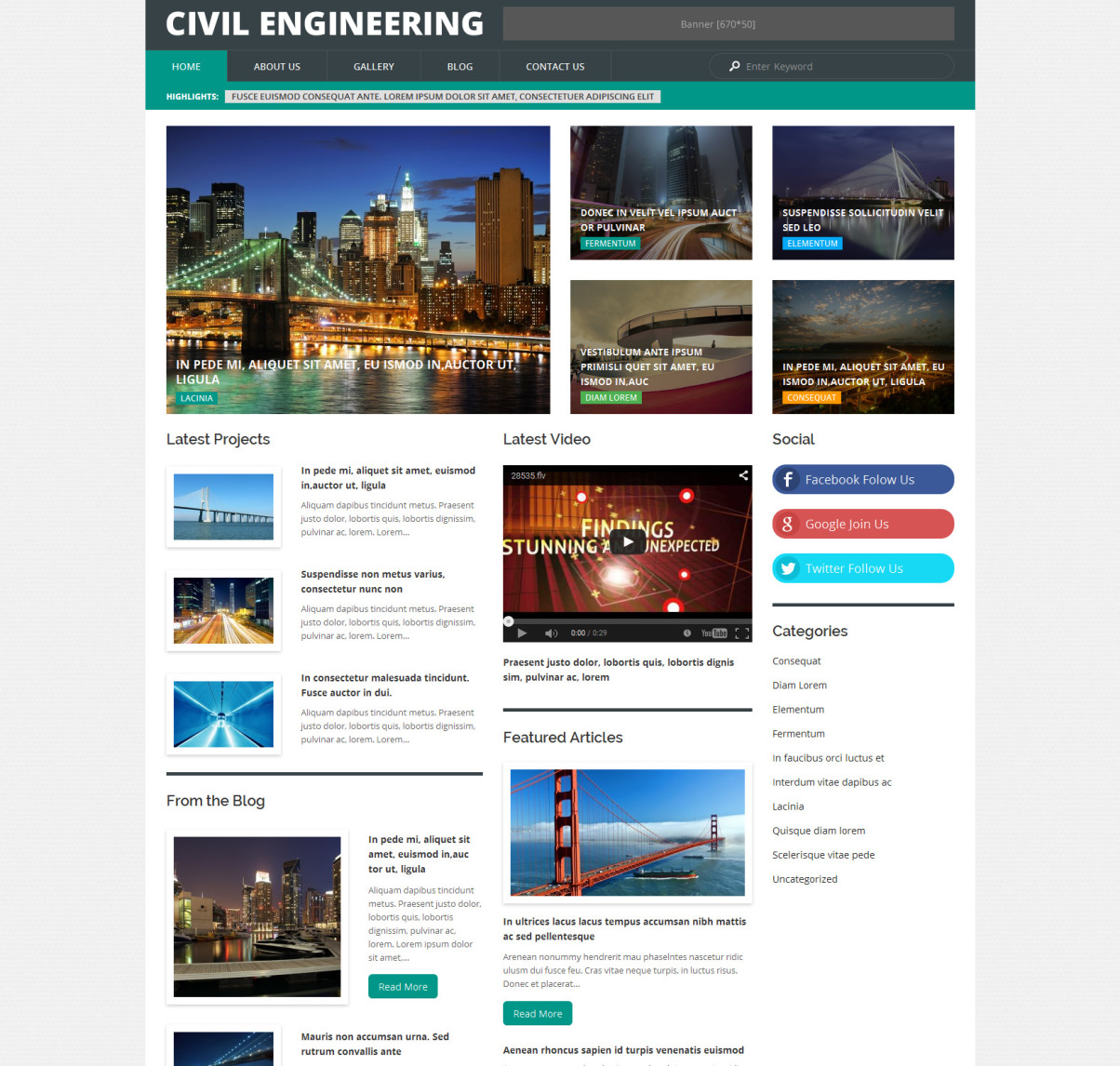 Civil Engineering WordPress Template