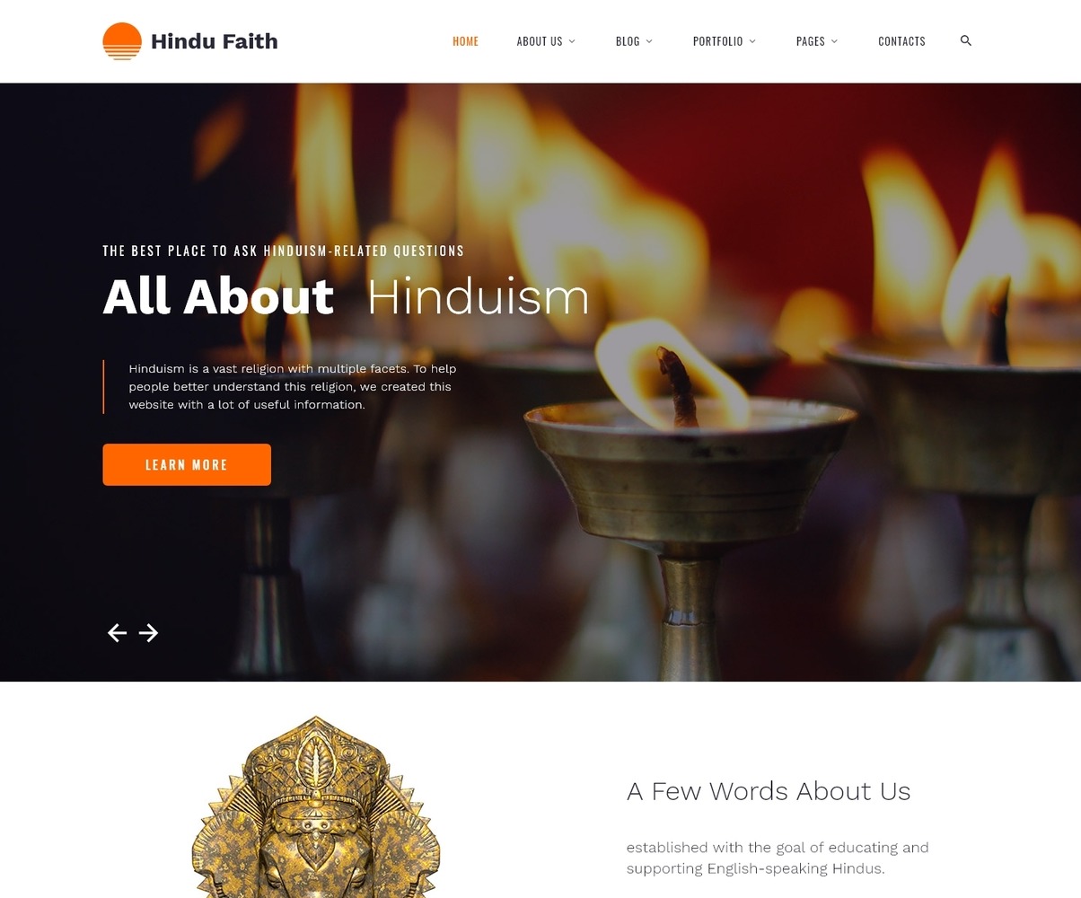 Hindu Faith Multipage HTML Template