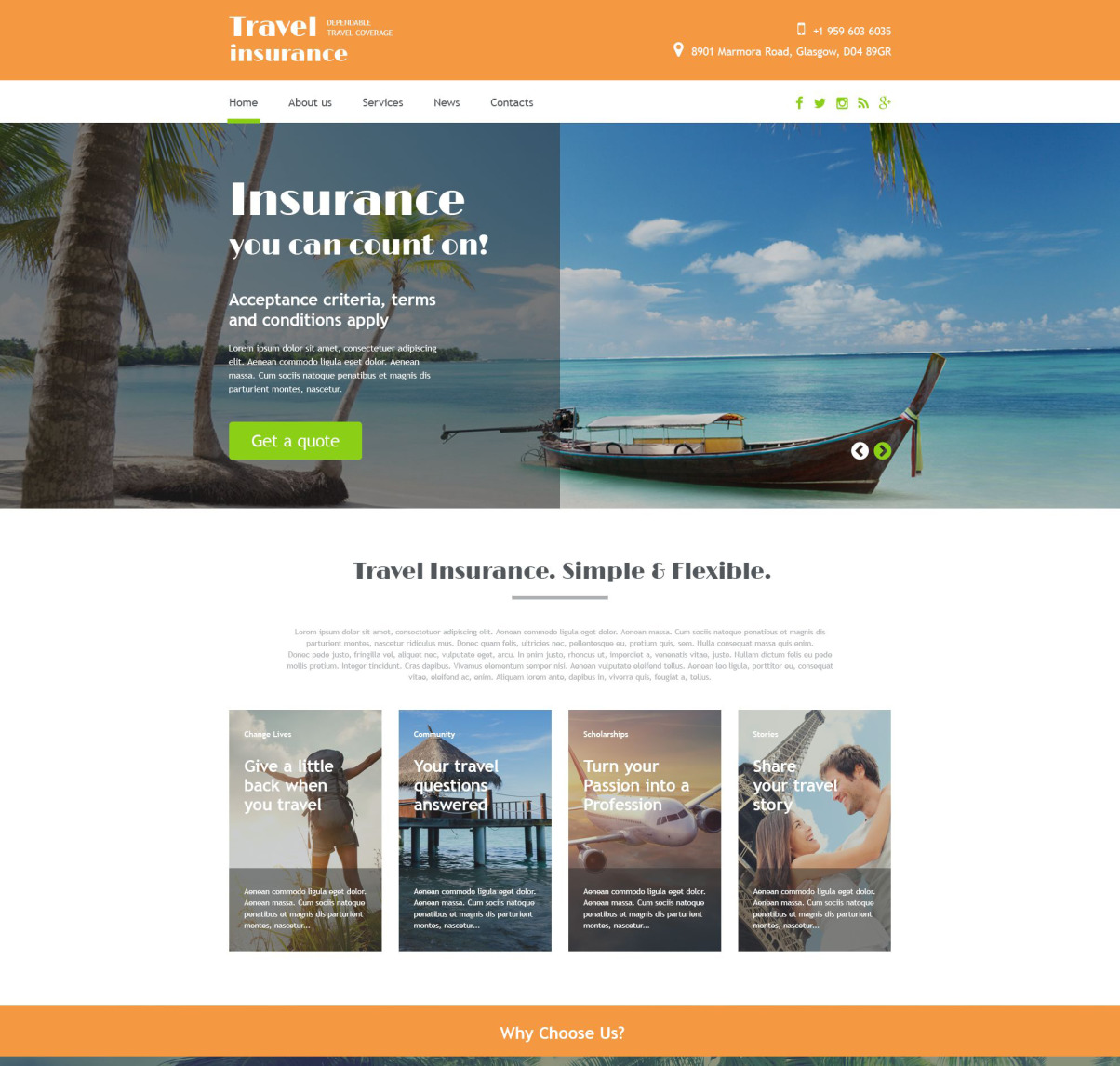 Modello di sito Web per agenzia di viaggi - TemplateMonster
