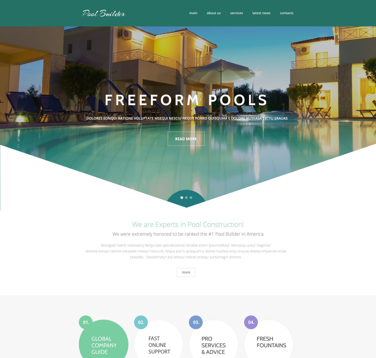 Pool Maintenance Website Template
