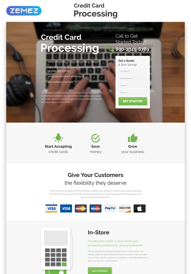Credit Card Processing HTML Template