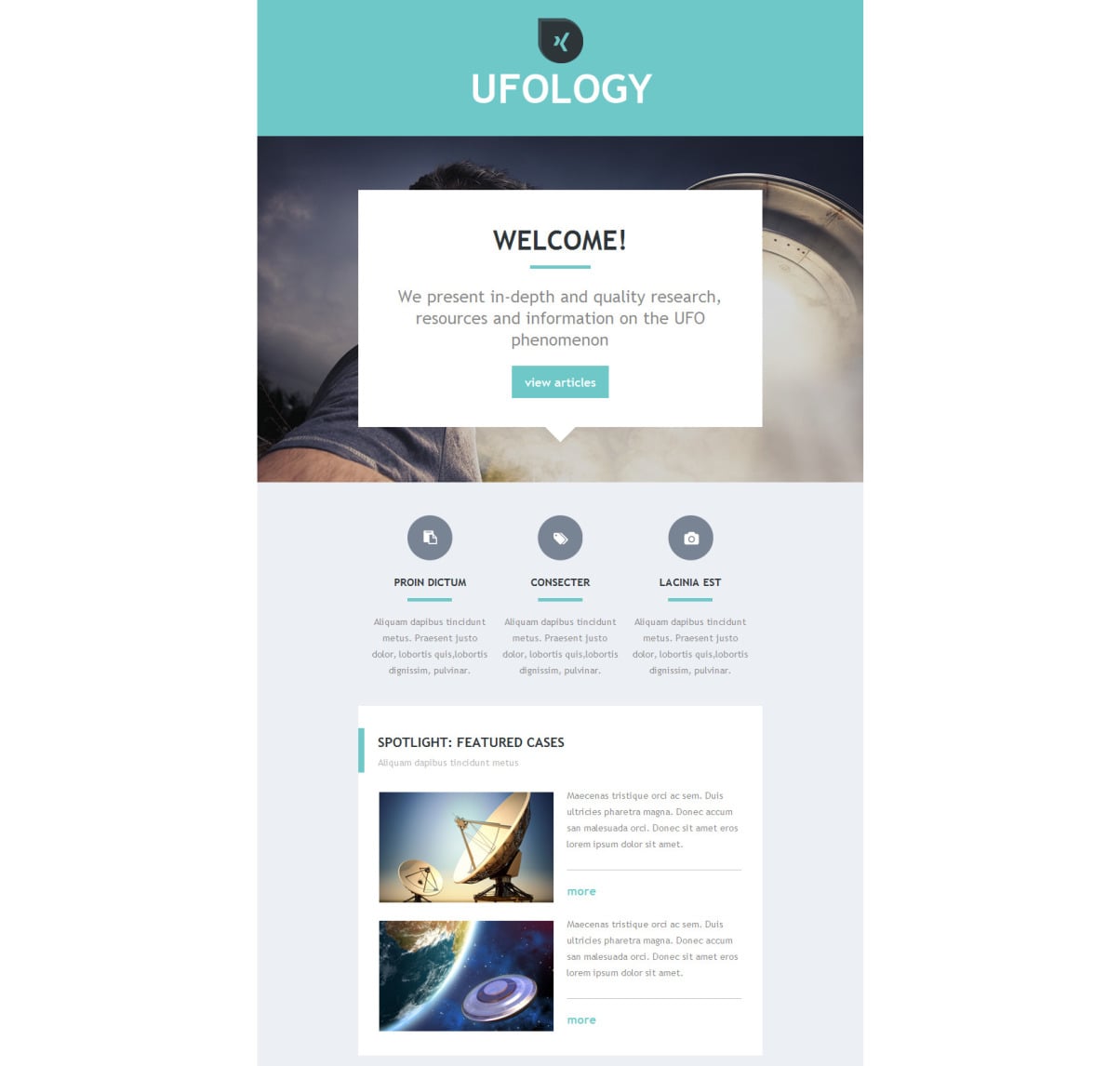 UFO Responsive Newsletter Template #55265