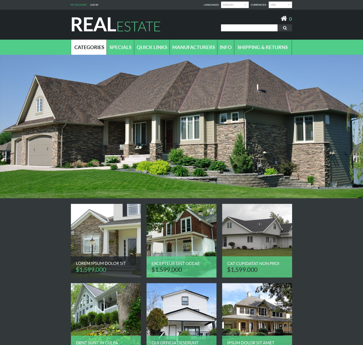 Real Estate Zen Cart Template