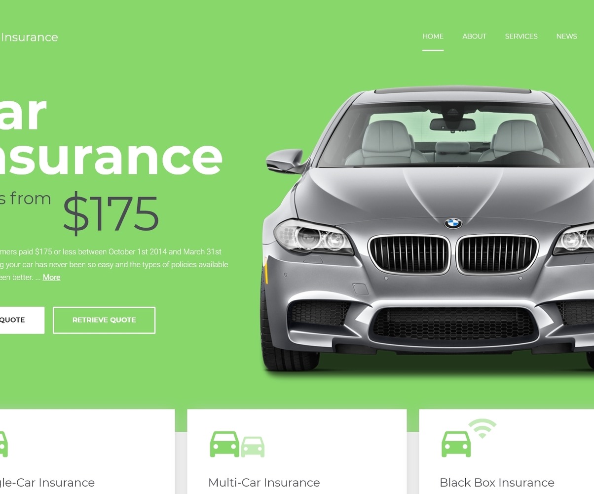 Car Insurance Responsive Website Template #57558