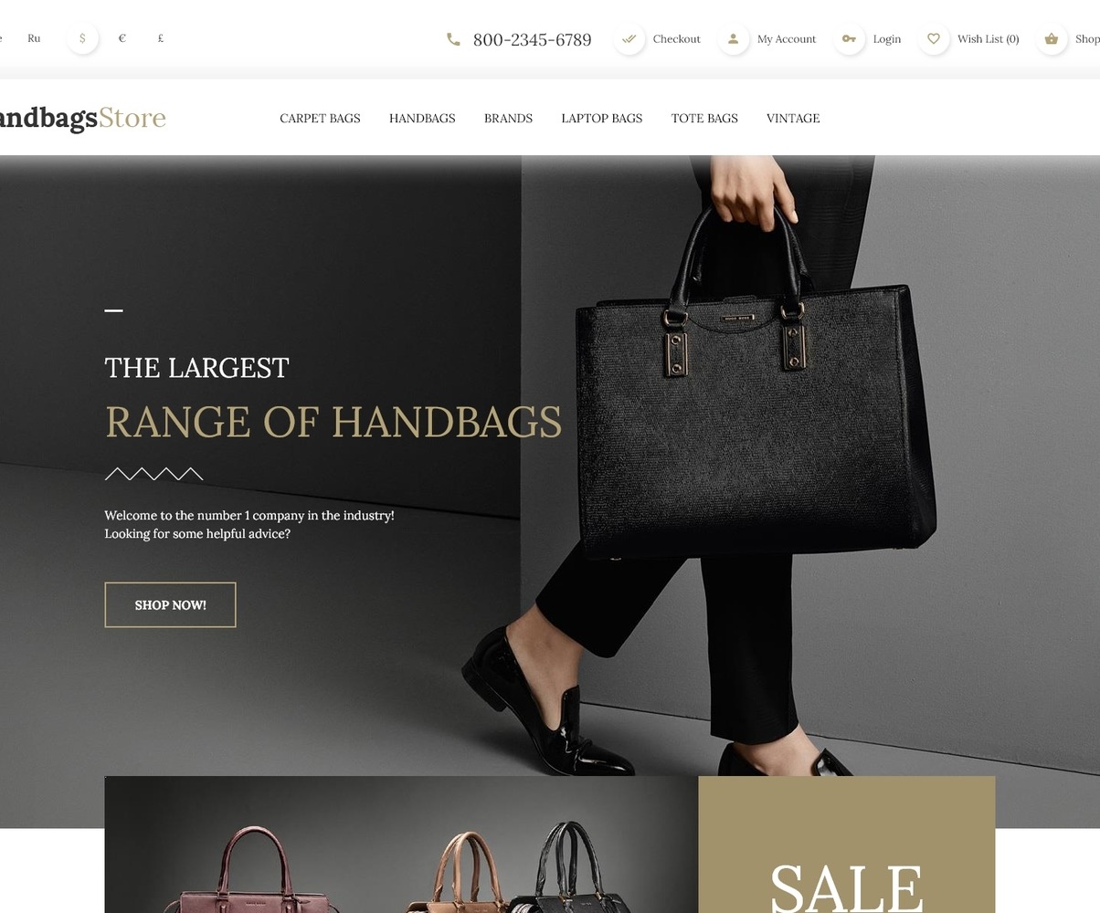 Handbags OpenCart Template