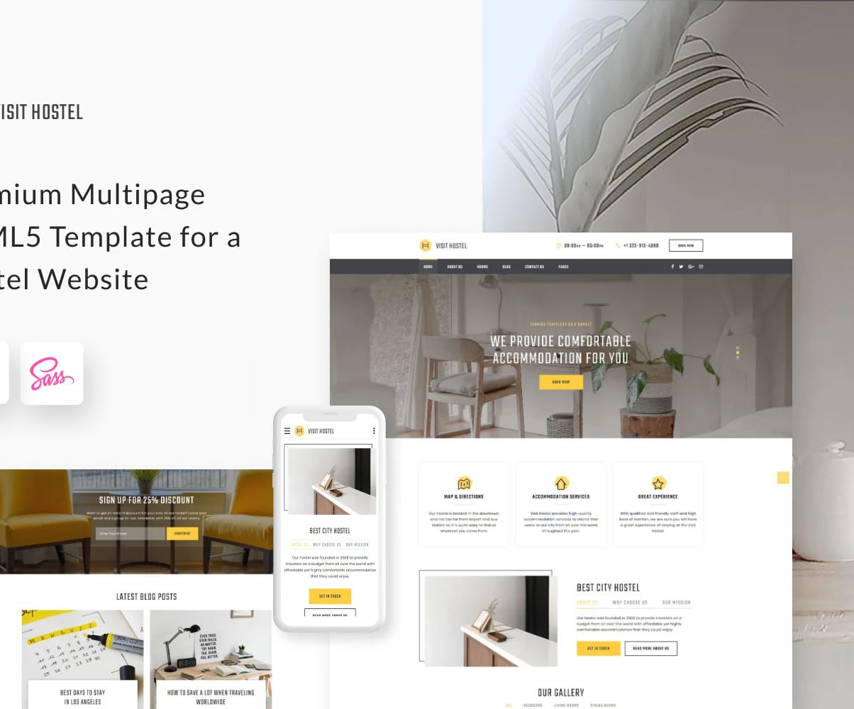 Hostel Multipage HTML5 Template
