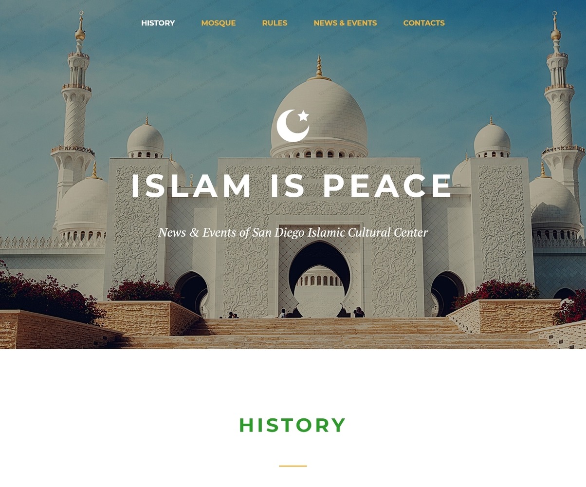 Islam Responsive Landing Page Template #57706
