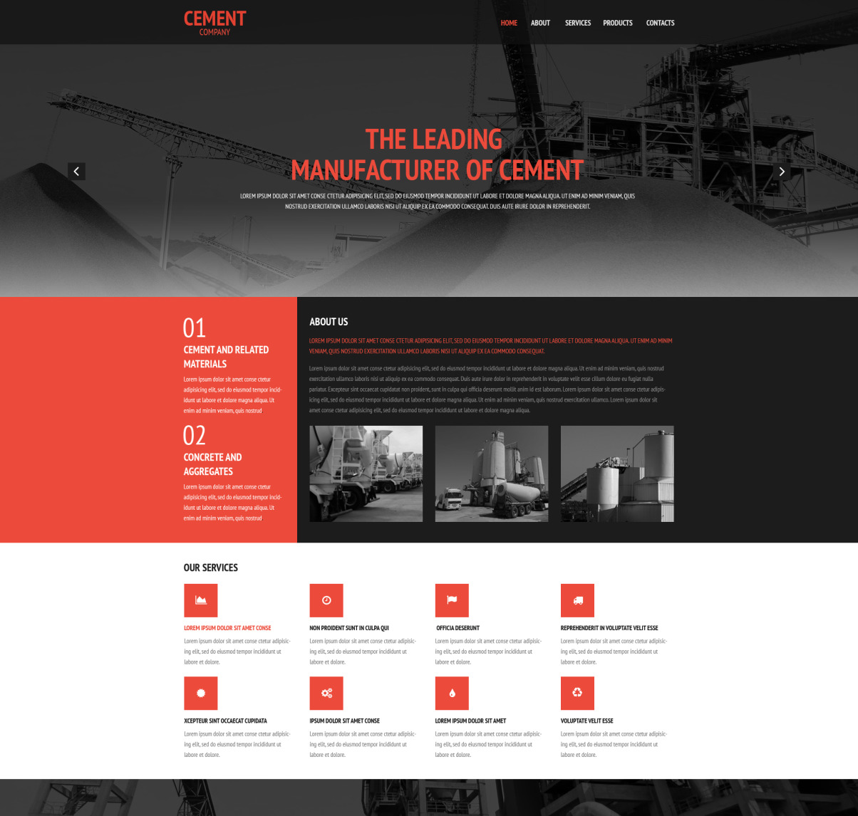 Cement Responsive Website Template #57846
