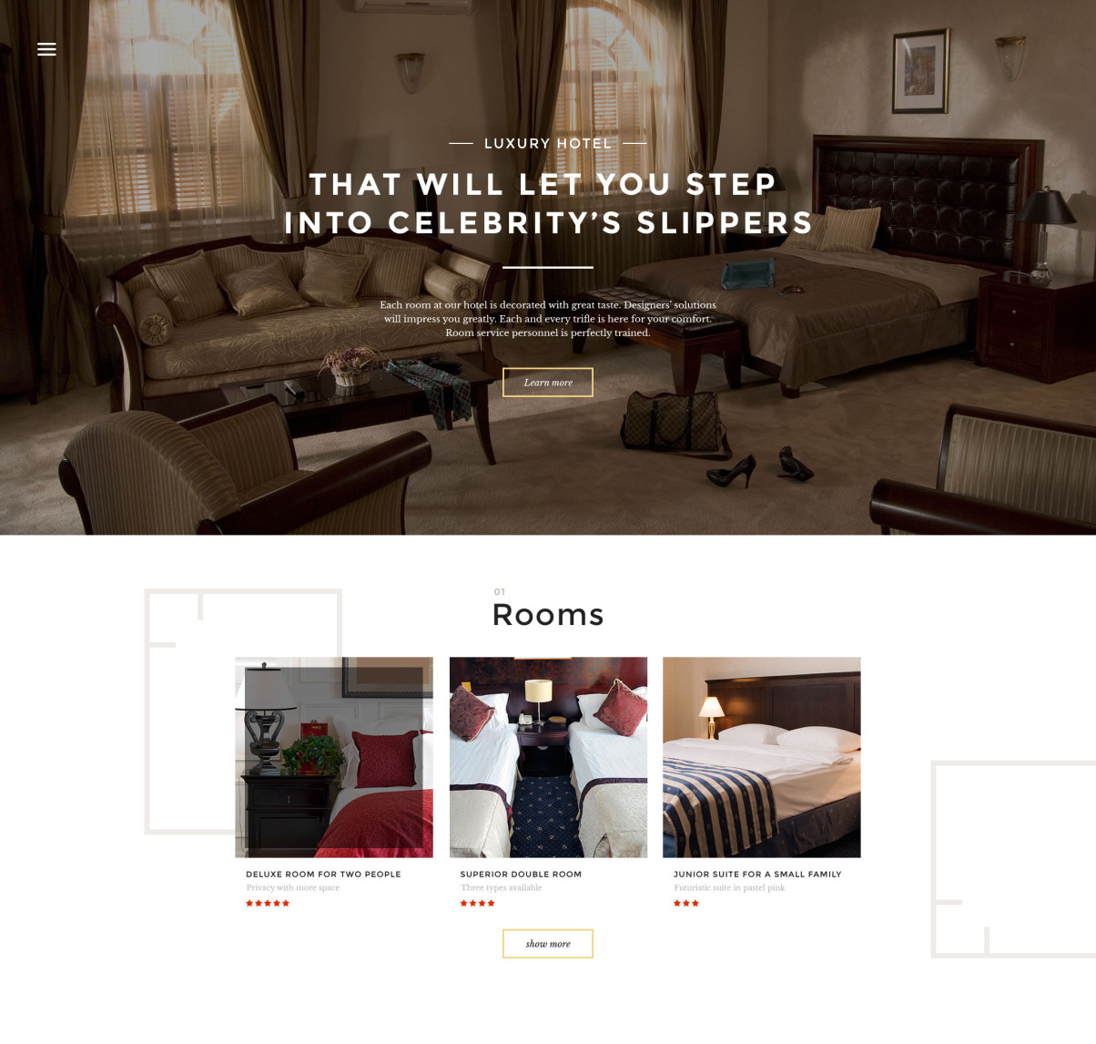Hotels Responsive Website Template #57805