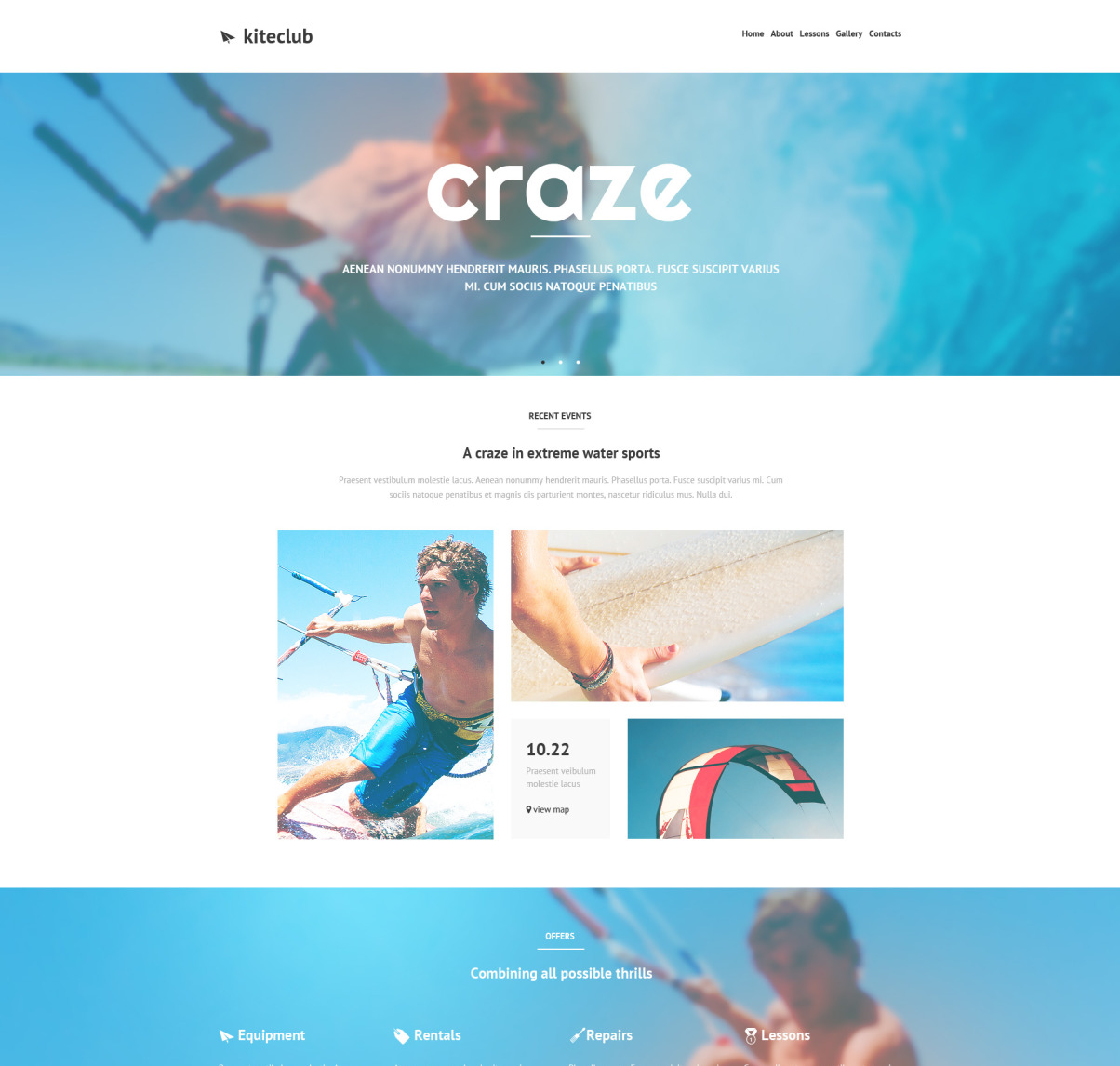 Kitesurfing Responsive Website Template #57860