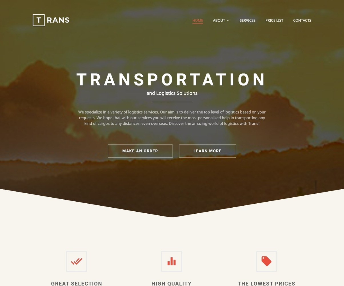 Transportation Responsive Website Template #57806
