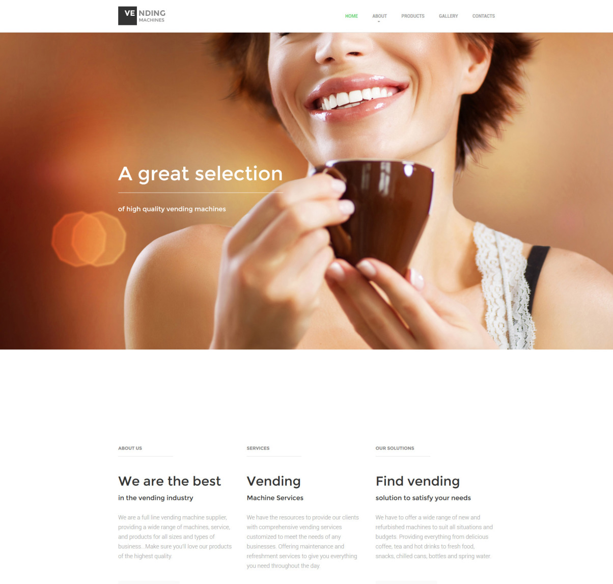 Vending Machines Responsive Website Template 57836