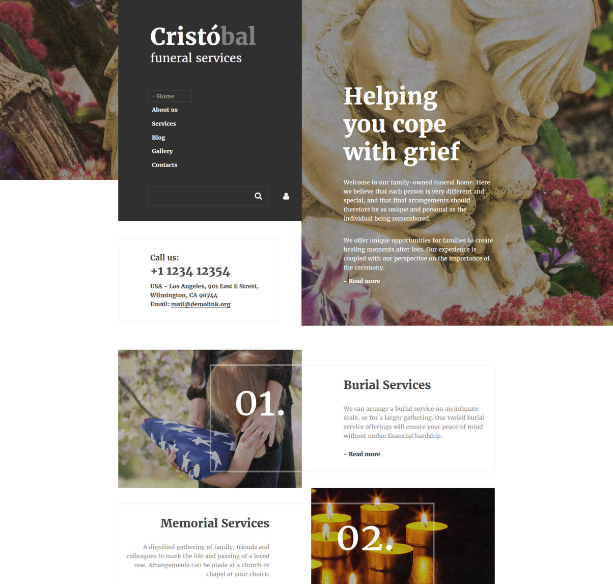 Cristobal - Funeral Services Responsive Website Template