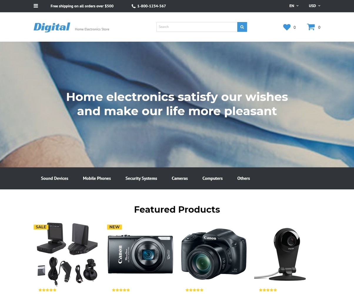 Electronic Store OpenCart Template