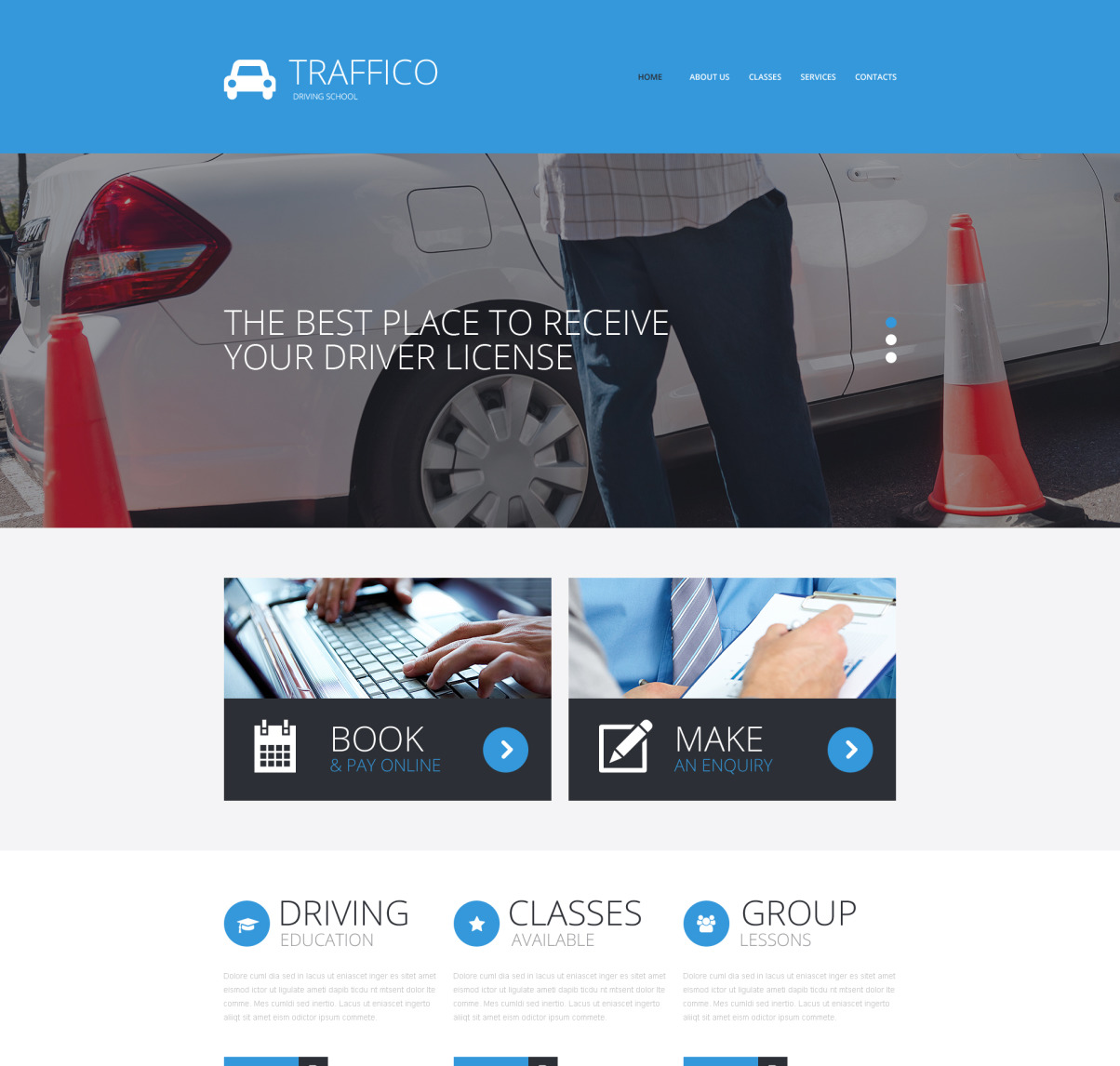 Traffic School Responsive Website Template #57922