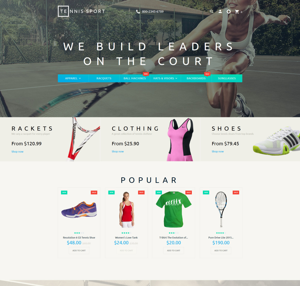 Tennis PrestaShop Template
