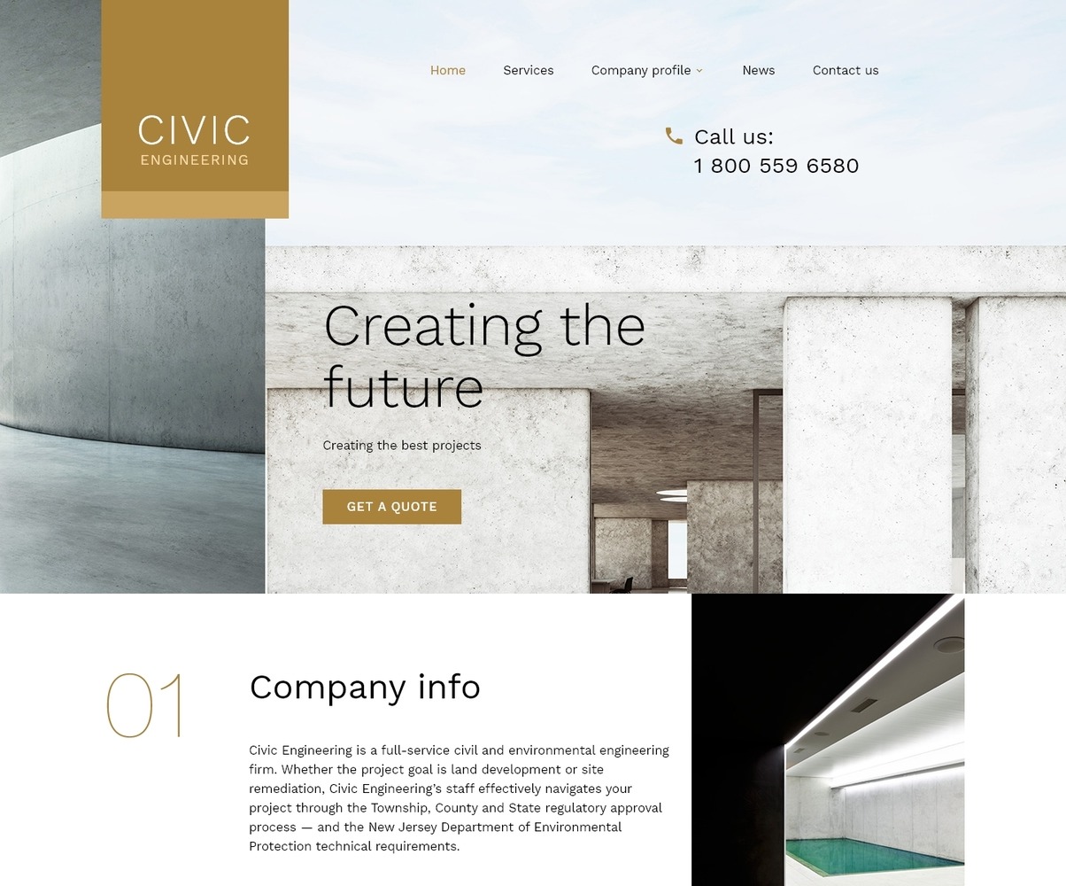 Civil Engineering Responsive Website Template #58263