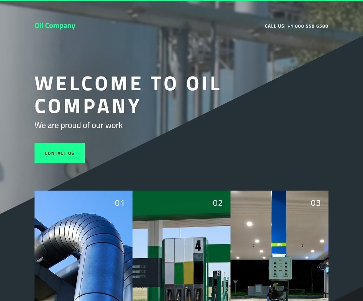 Gas & Oil Responsive Landing Page Template #58245