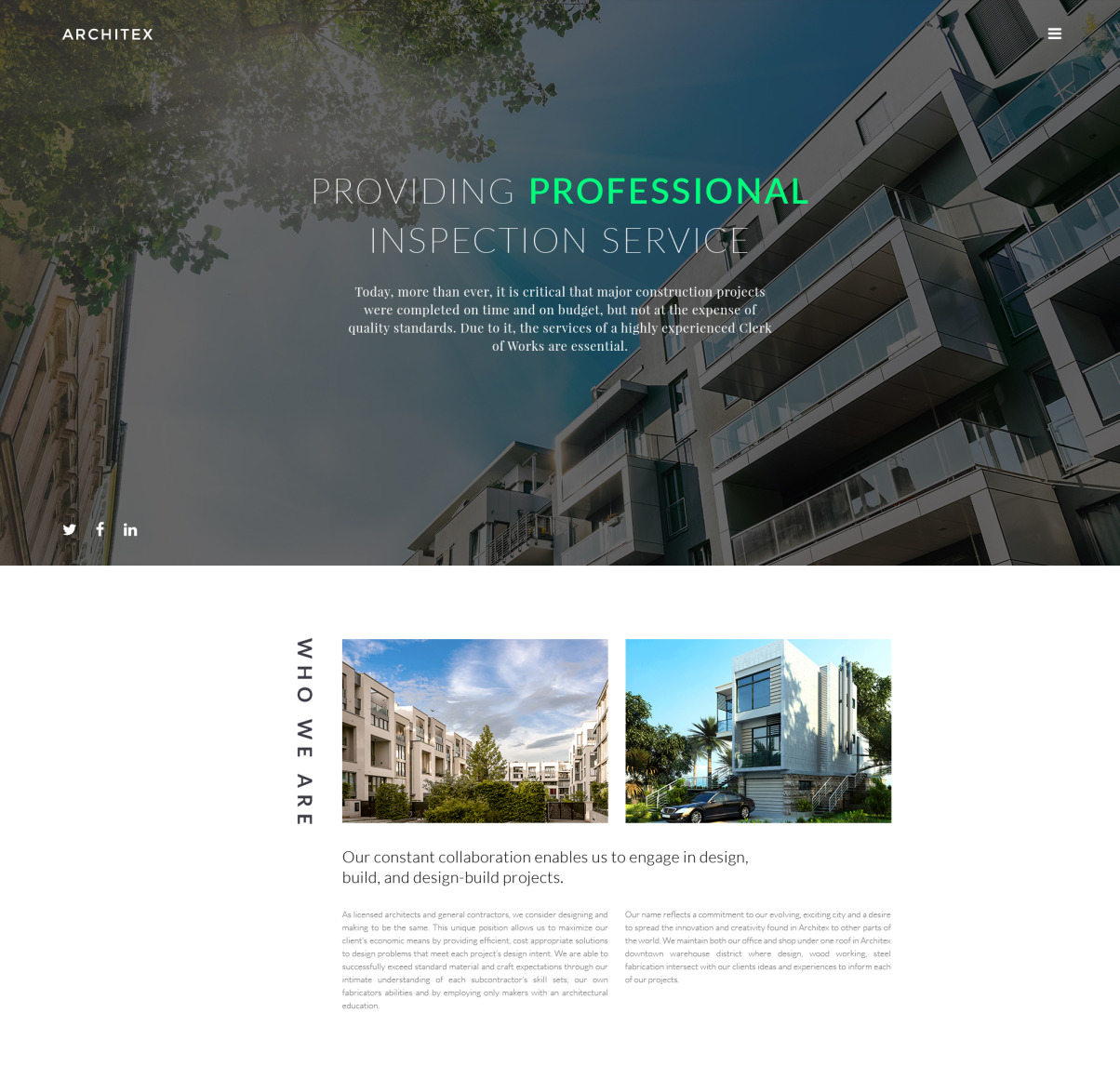 Architecture Responsive Website Template #58371