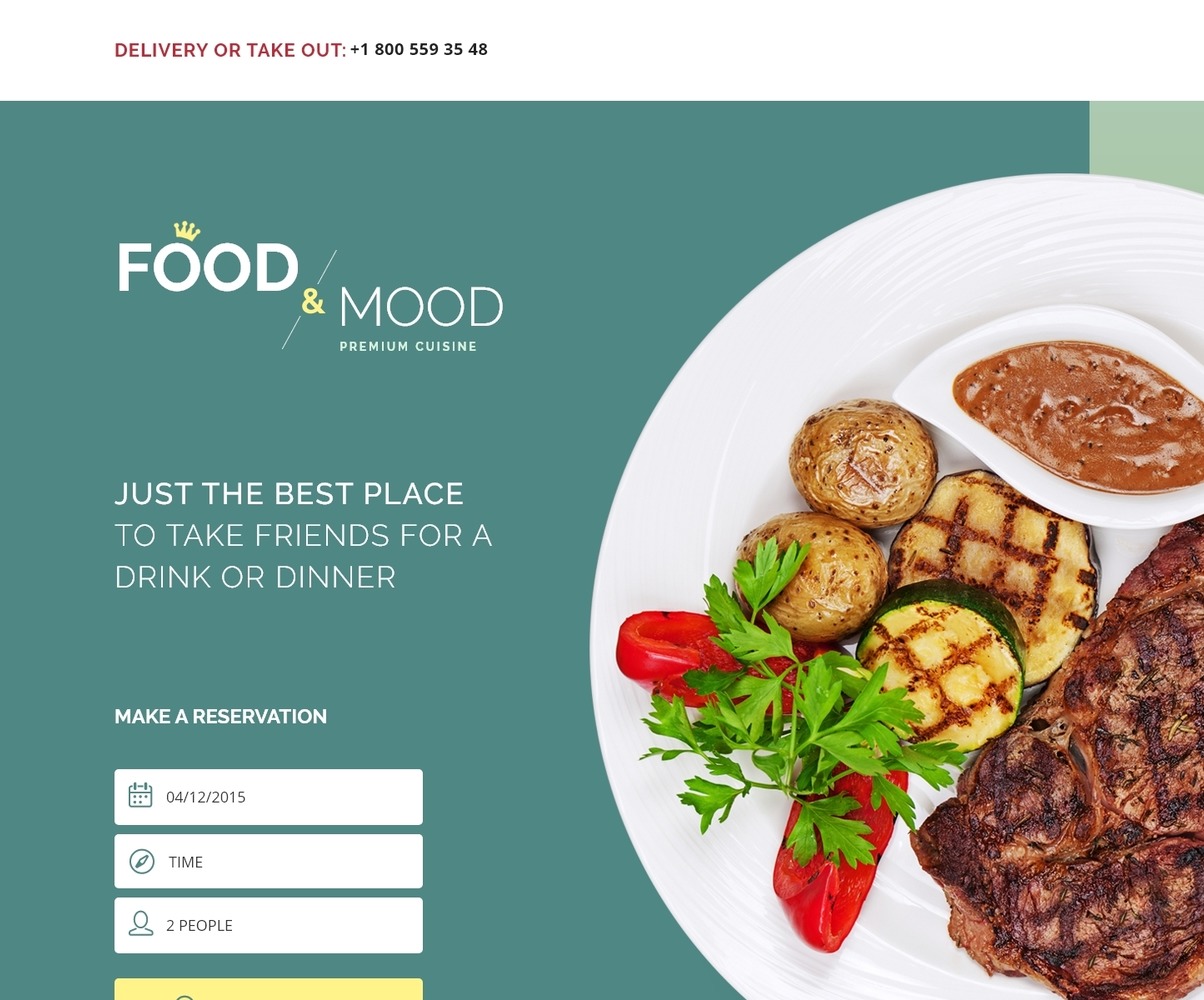 Cafe and Restaurant Landing Page Template #58407