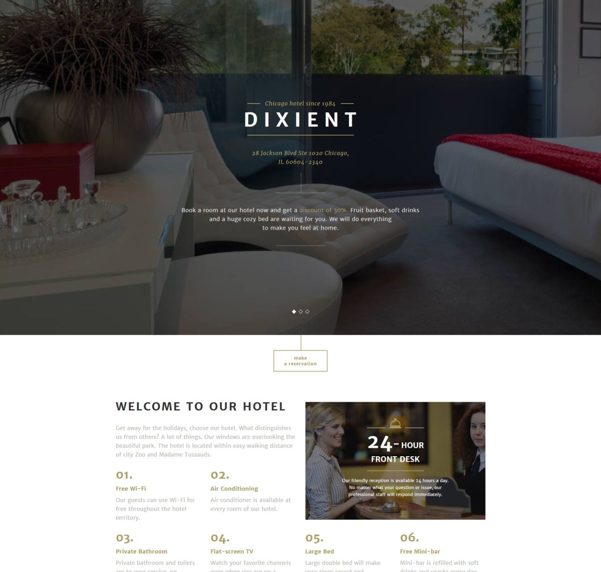 Hotels Responsive Landing Page Template #58443