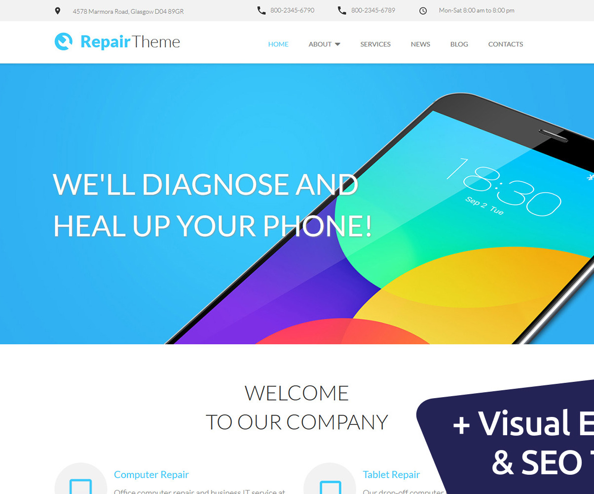 Repair Theme - Mobile Service Moto CMS 3 Template #58551