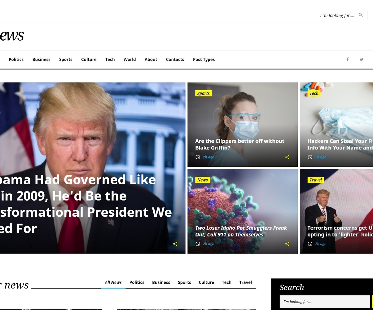 News Portal Responsive Website Template for Online Newspapers and Magazines