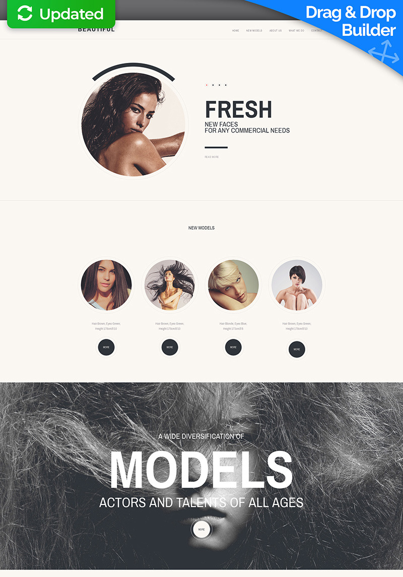 Model Agency Responsive Moto CMS 3 Template #58789