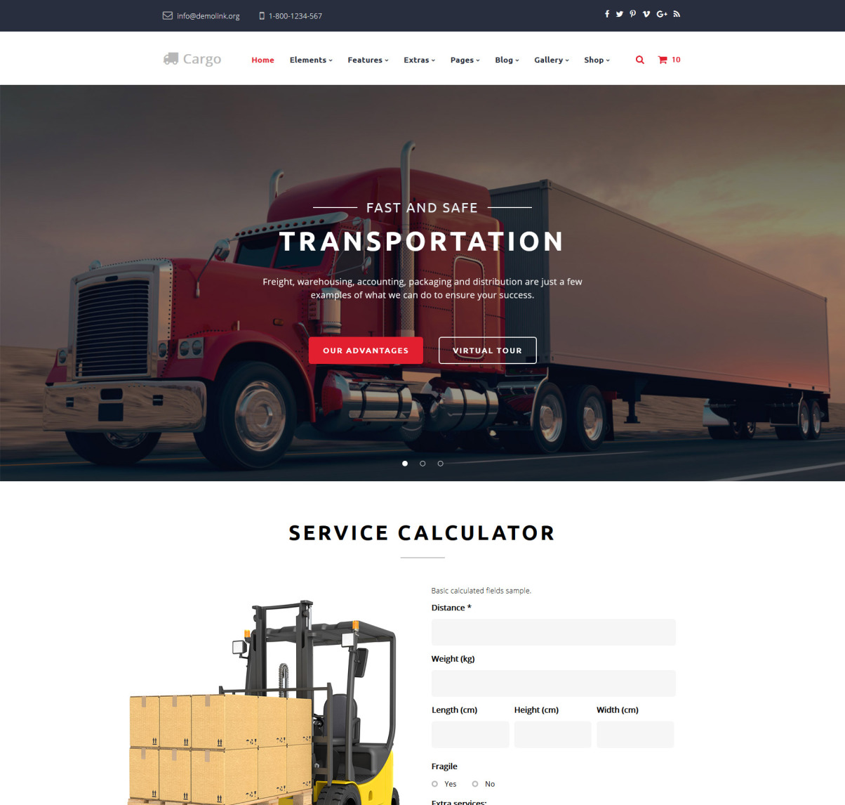 Transportation Website Template