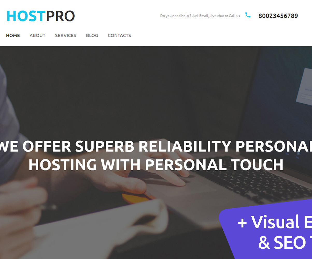 Host Pro - Hosting Company Moto CMS 3 Template #59119