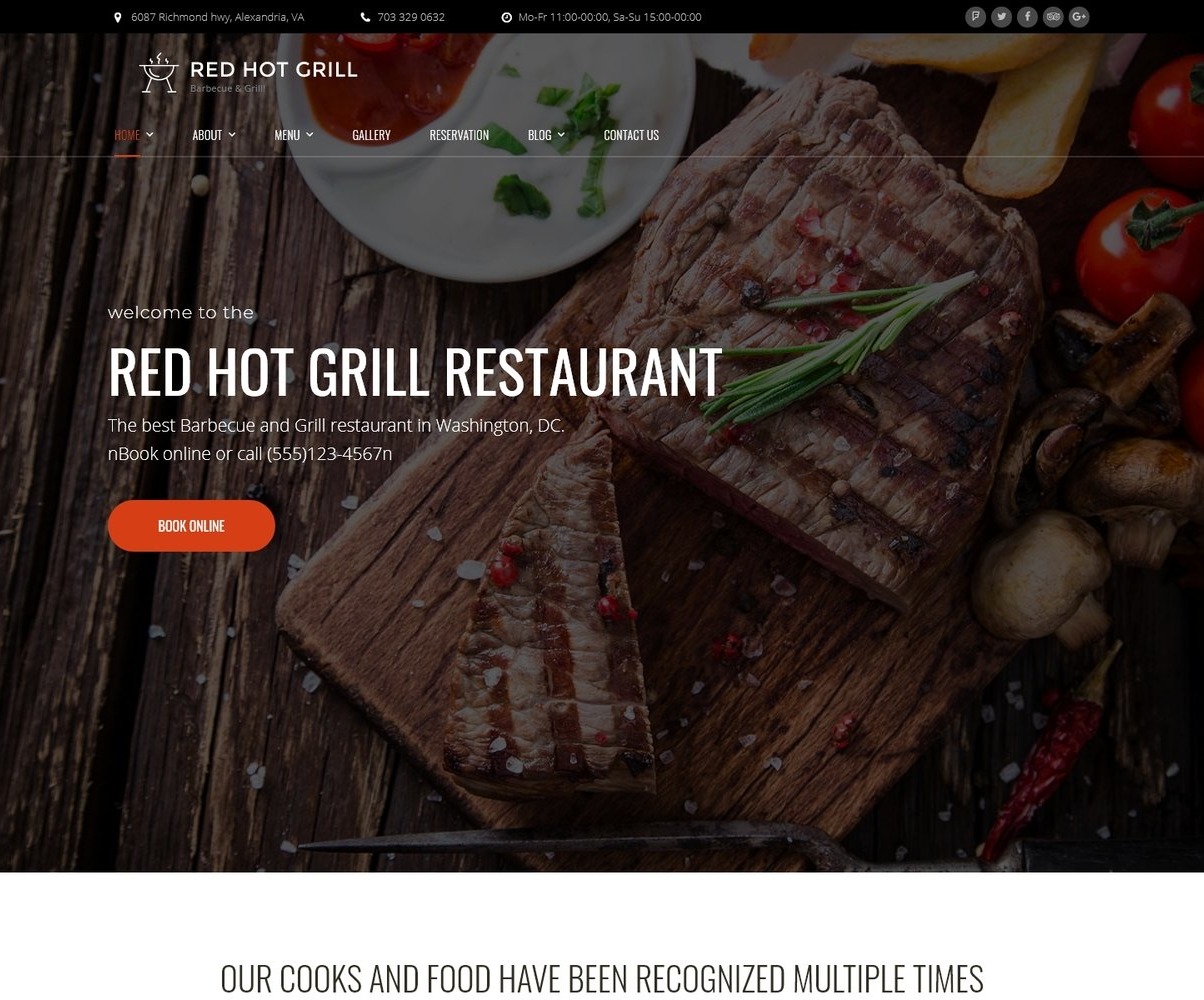 Grill Restaurant WordPress Theme