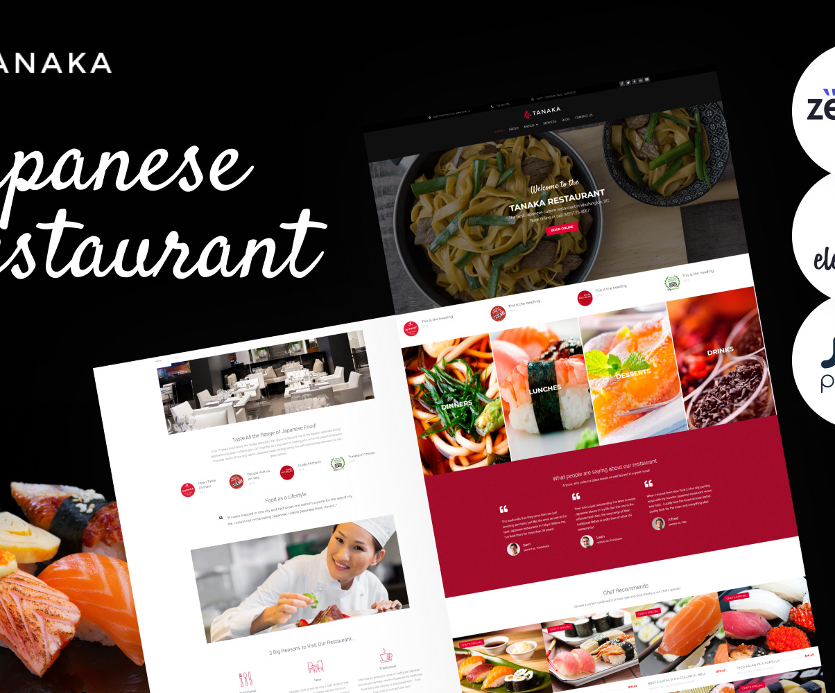 Japanese Restaurant WordPress Template