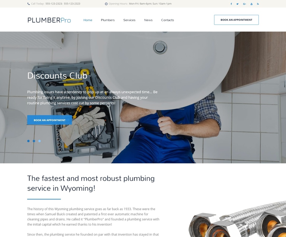 Plumbing Bootstrap Website Template