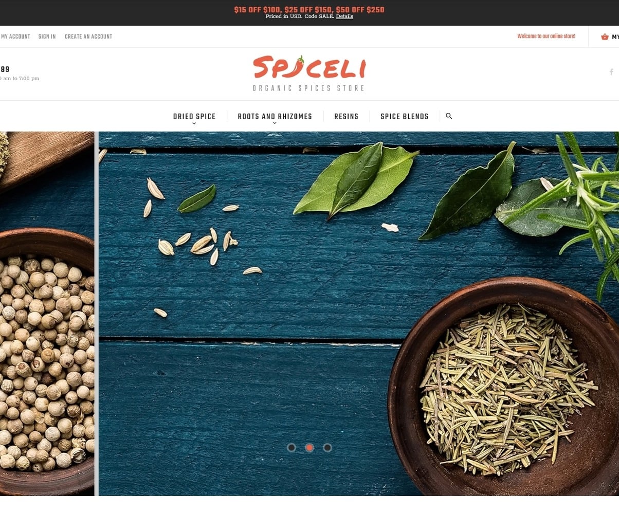 Magento spice shop theme