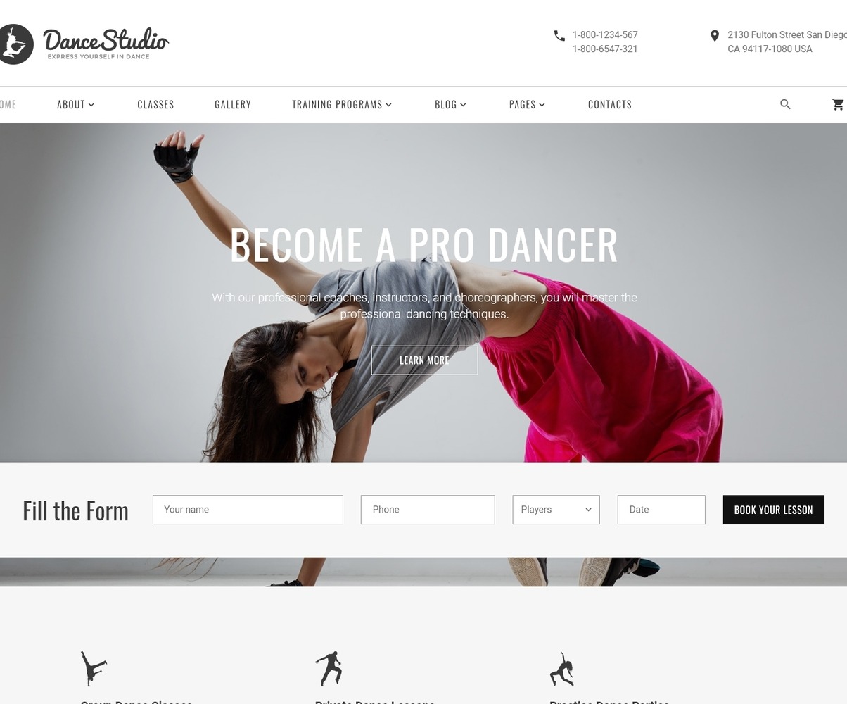 Dance Academy Web Template