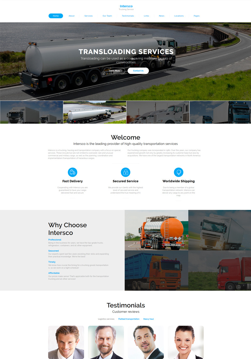 Trucking Site Template