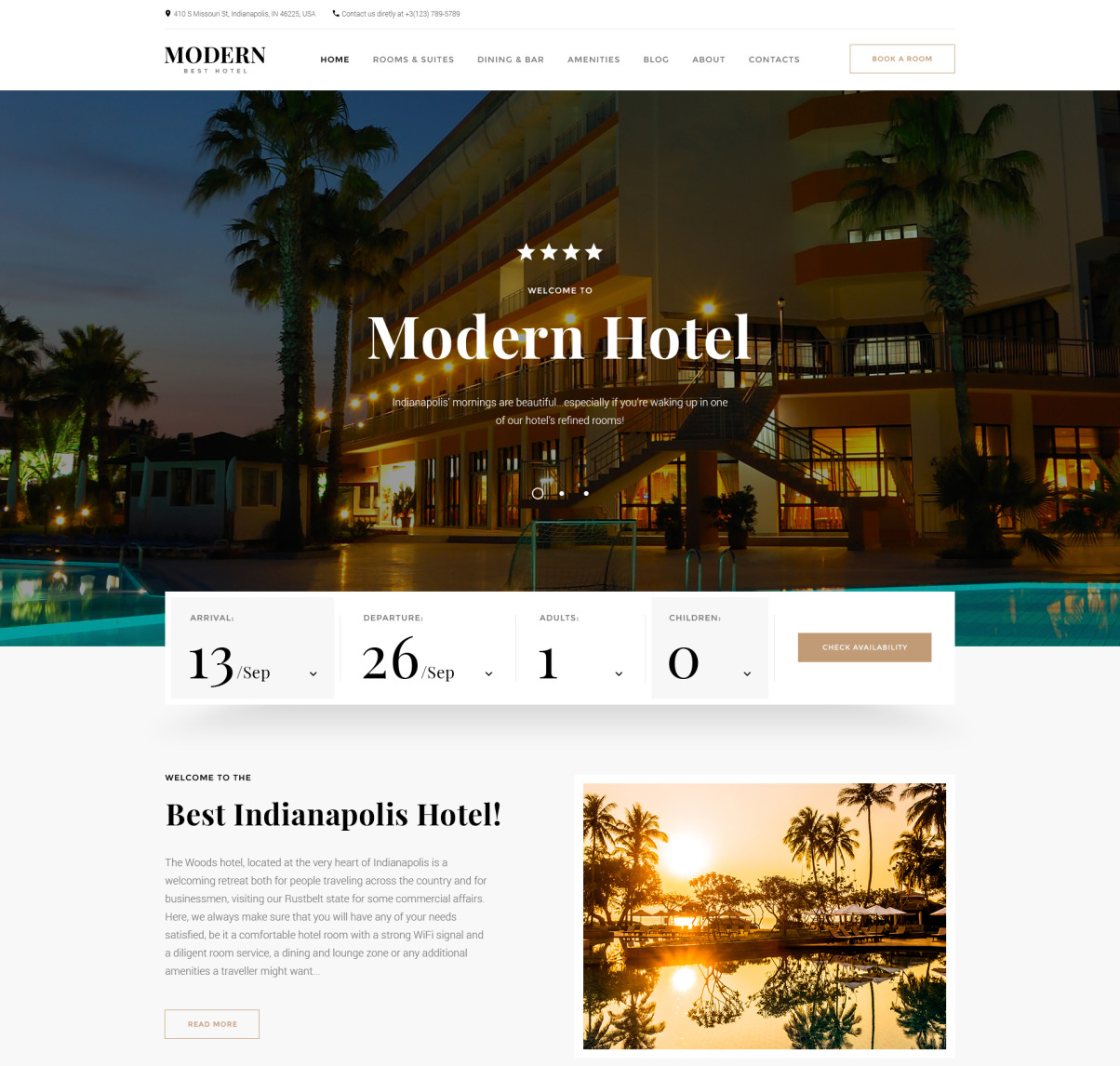 Hotel Woods Responsive Multipage Website