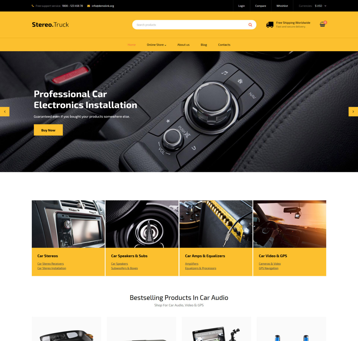 Car Audio VirtueMart Template #62375