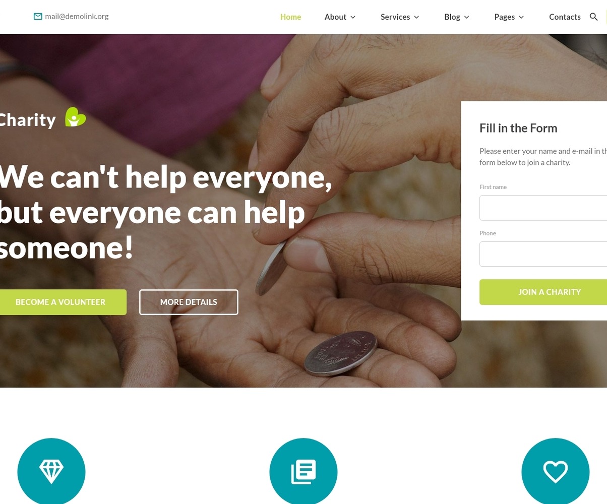 Charity HTML Website Template #62462 - TemplateMonster