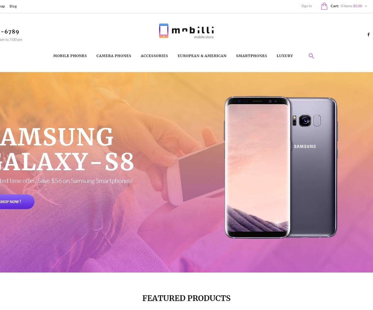 Mobile Phones & Accessories Prestashop Theme